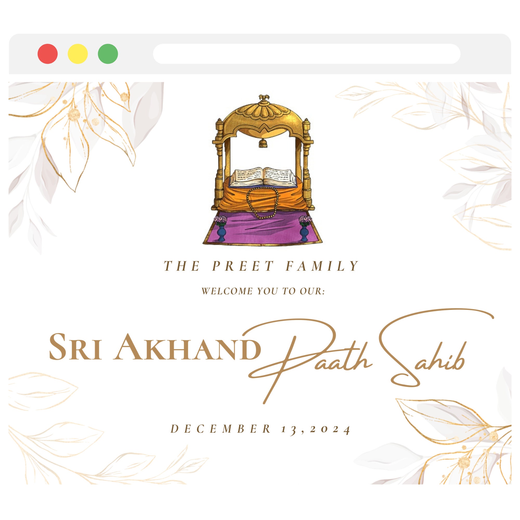 Sri Akhand Paath Welcome Sign Sikh Welcome Sign Digital - Etsy
