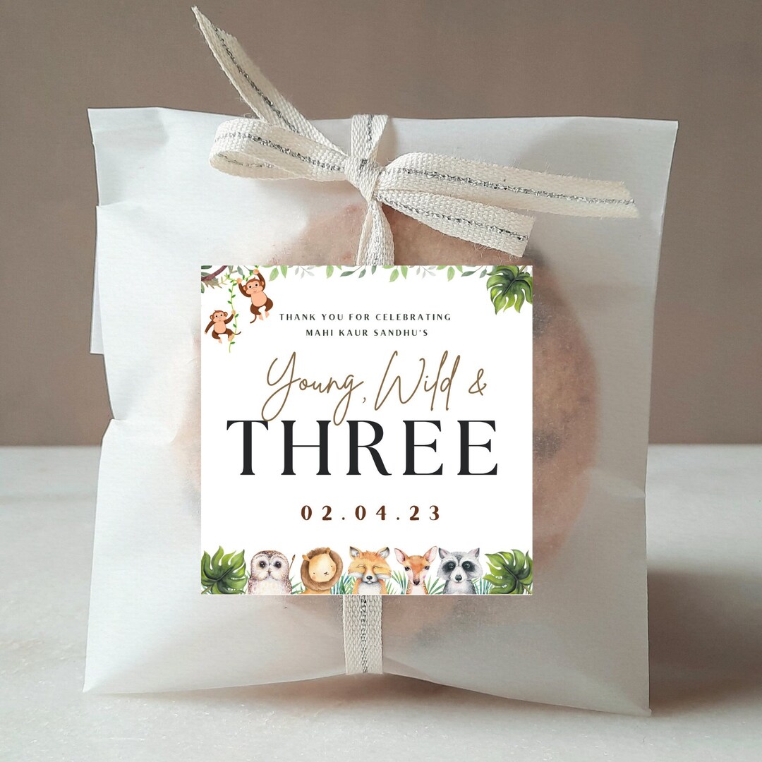 Printable Gift Sticker / Tag | Jungle Theme | Editable DIY | Digital ...