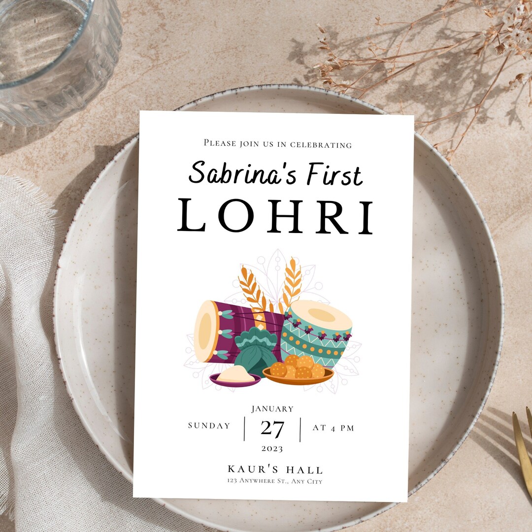 Lohri Invitation | Lohri Celebration | Editable DIY | Digital Download ...