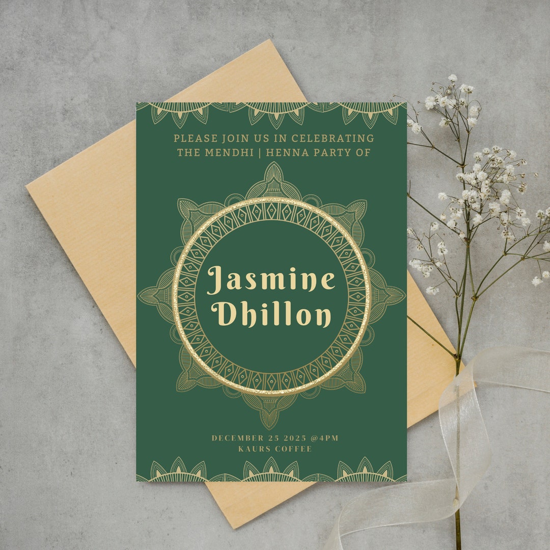 Henna/mendhi Invitation | Sikh Invitations | Indian Invitation ...