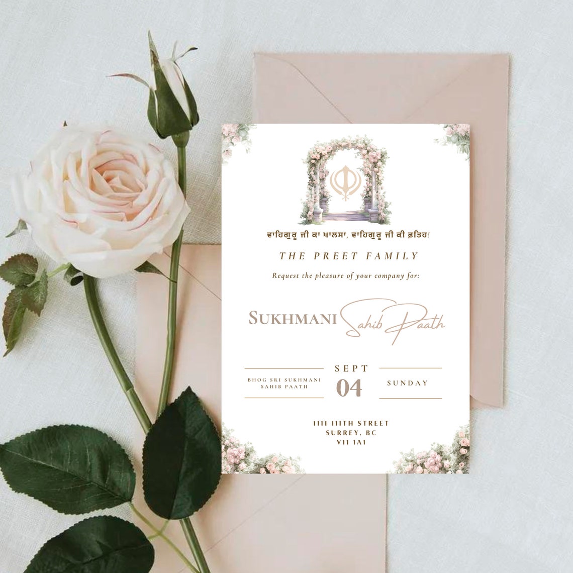 Sukhmani Sahib Paath Invitation | Sikh Invitations | Digital, Editable ...