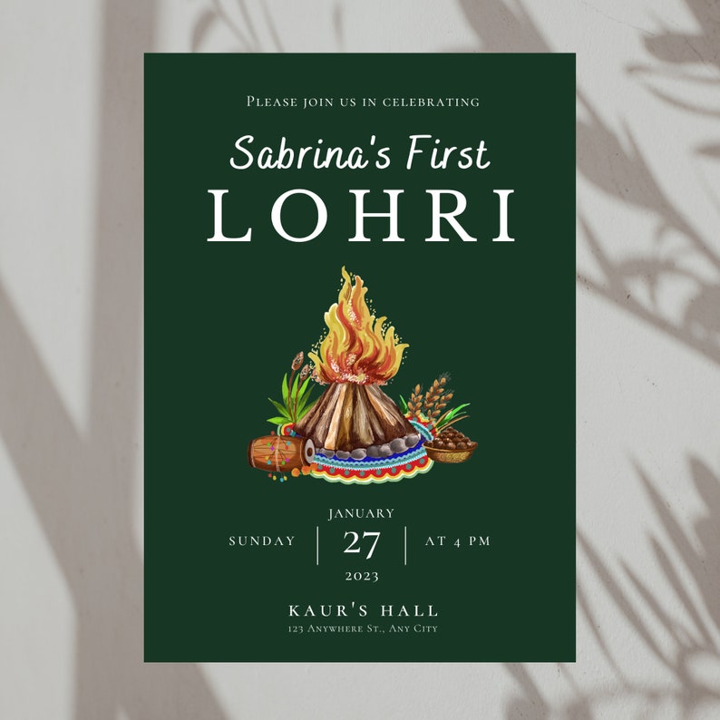 Lohri Invitation Lohri Celebration Editable DIY Digital Download ...