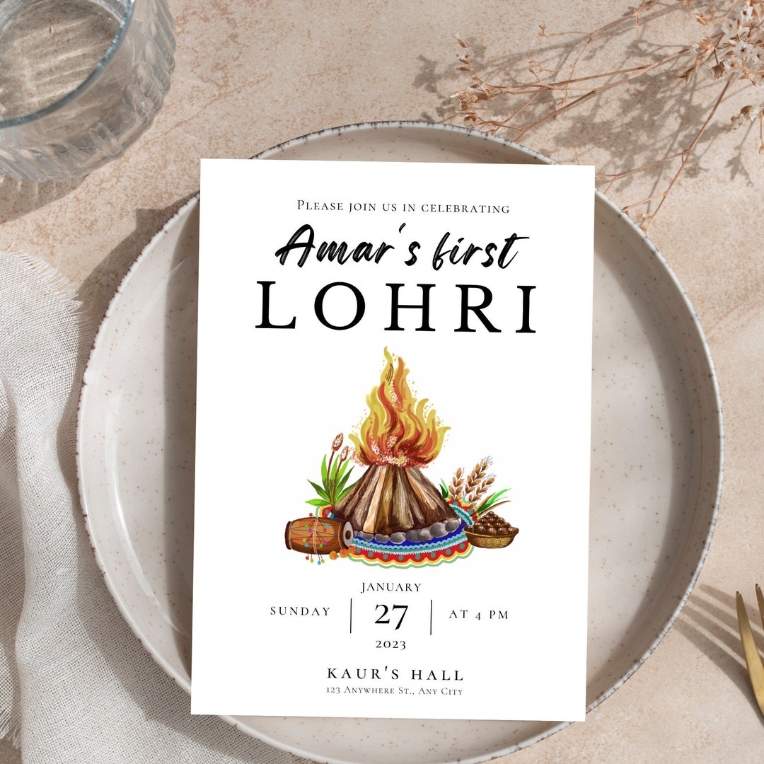 Lohri Invitation | Lohri Celebration | Editable DIY | Digital Download ...