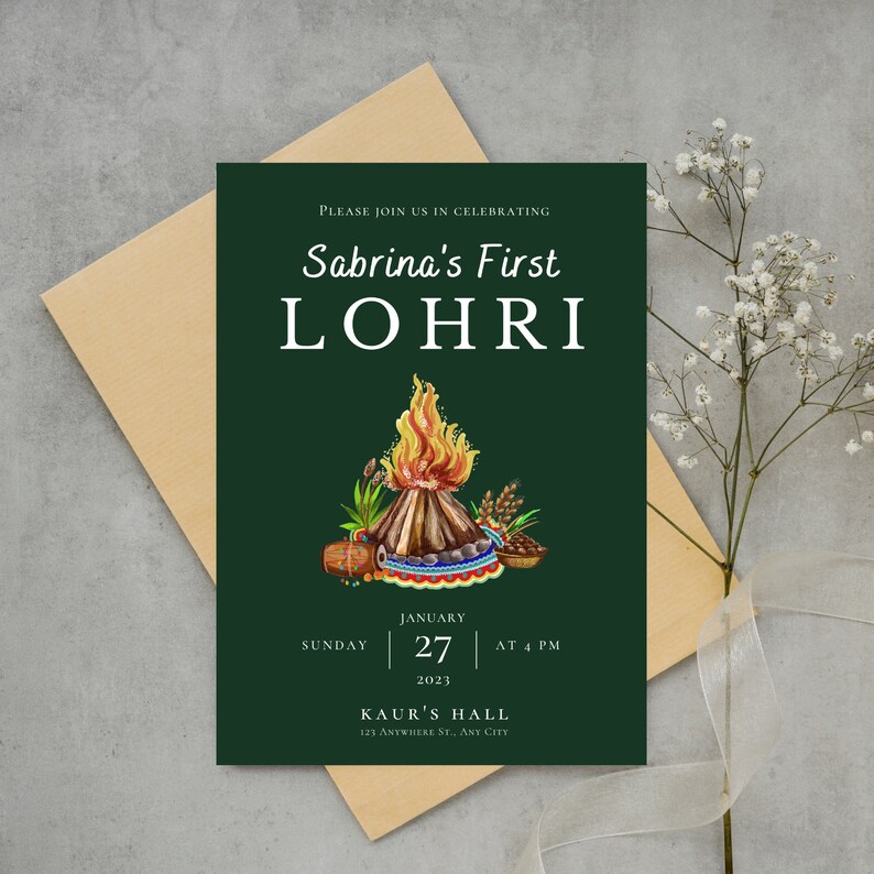 Lohri Invitation | Lohri Celebration | Editable DIY | Digital Download ...