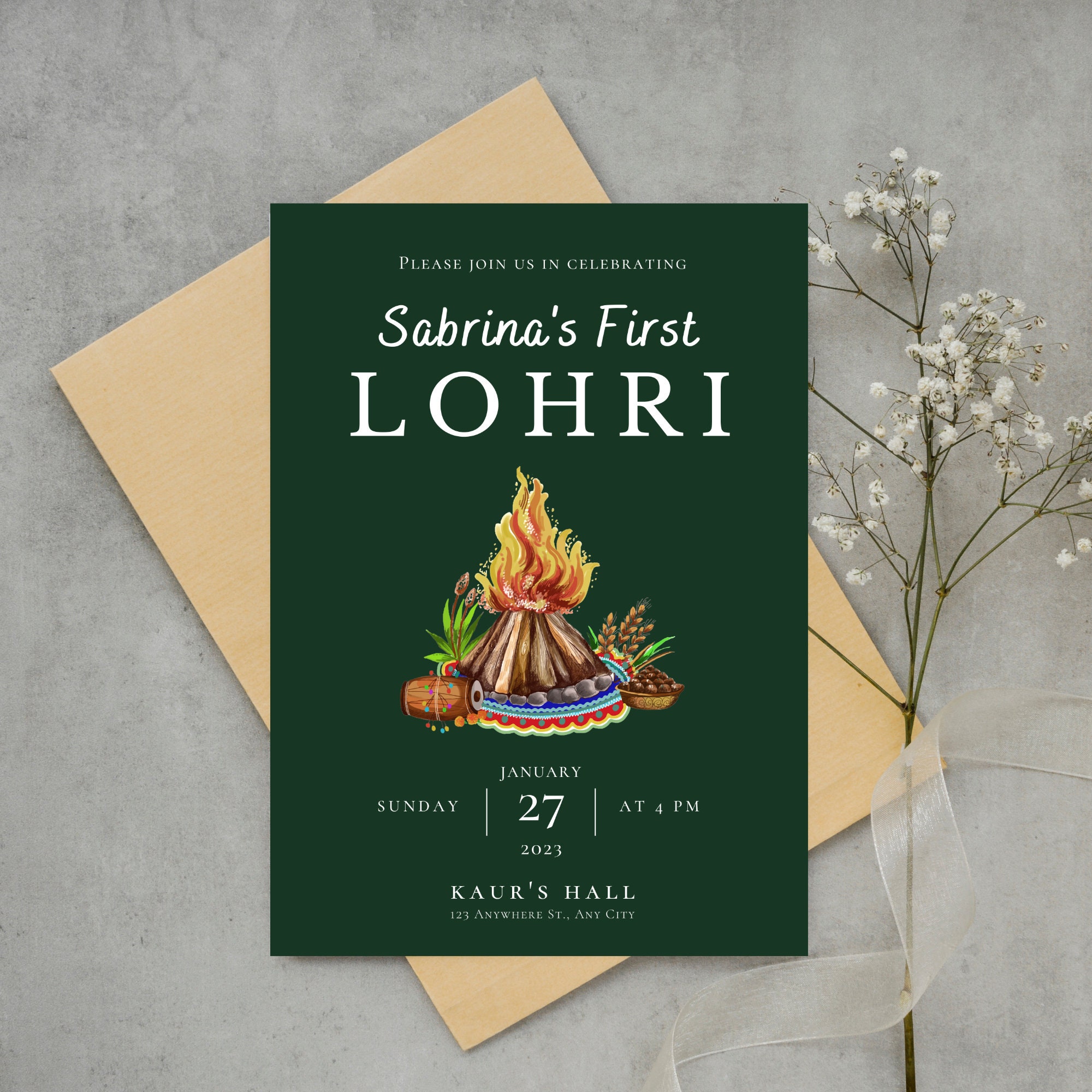 Lohri Invitation Lohri Celebration Editable DIY Digital Download ...