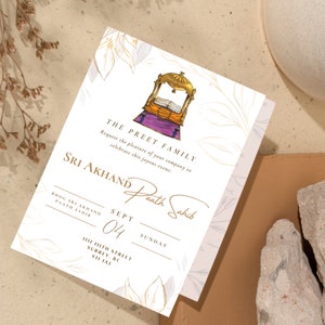 Sri Akhand Paath Invitation | Sikh Invitations| Digital, Editable, DIY ...