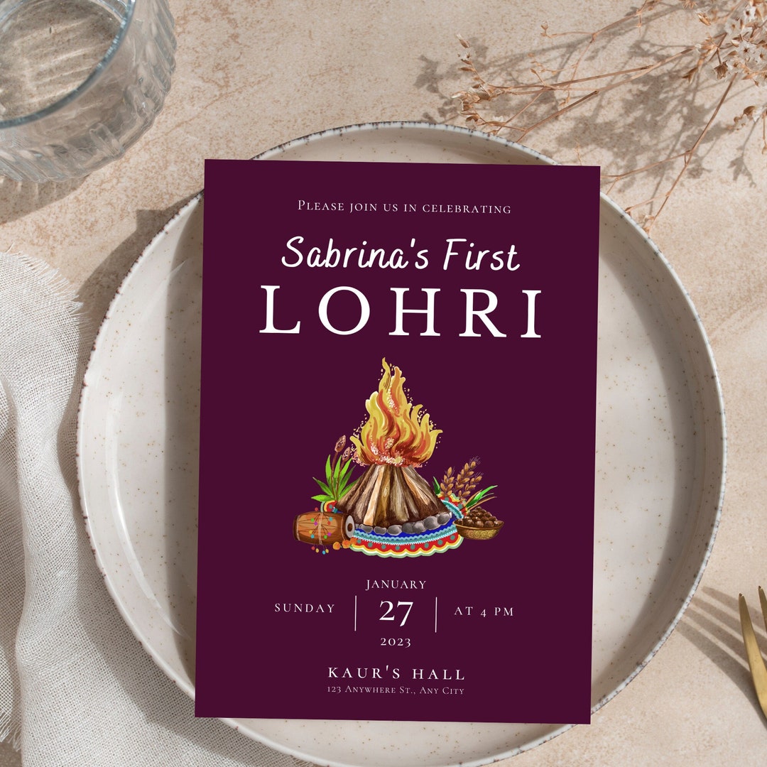 Lohri Invitation | Lohri Celebration | Editable DIY | Digital Download ...