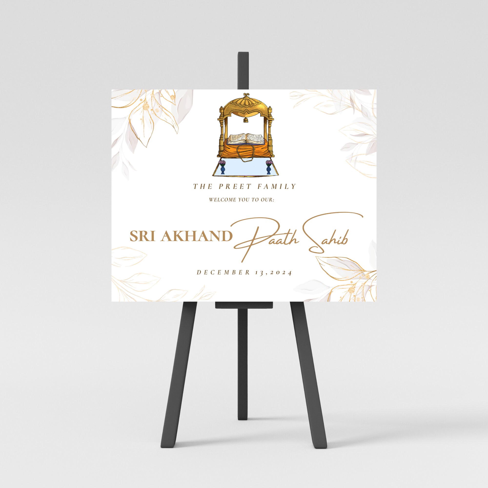 Blue Sri Akhand Paath Welcome Sign | Sikh Welcome Sign | Digital ...