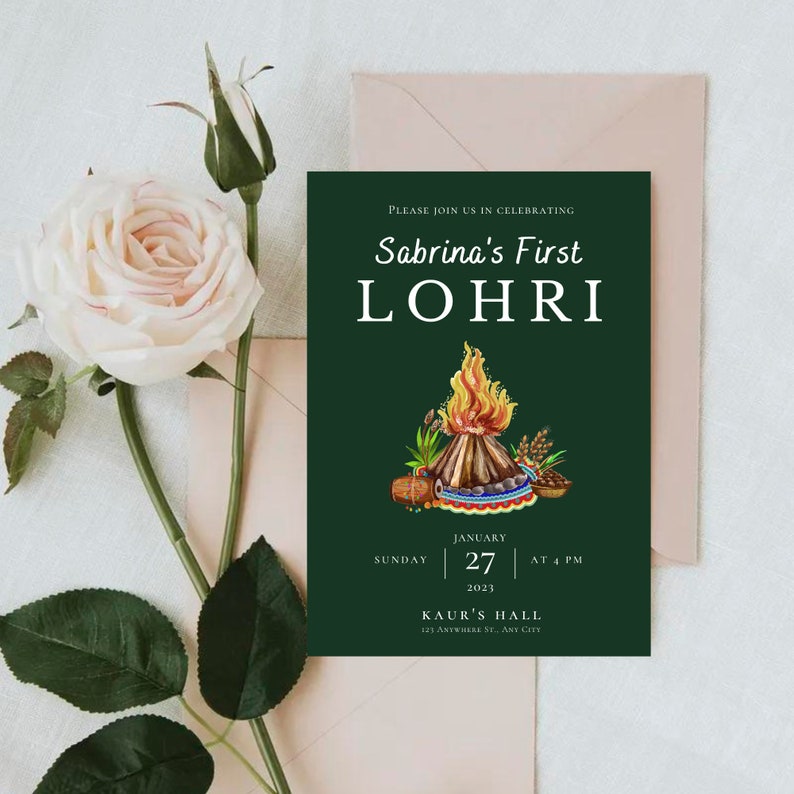 Lohri Invitation Lohri Celebration Editable DIY Digital Download ...