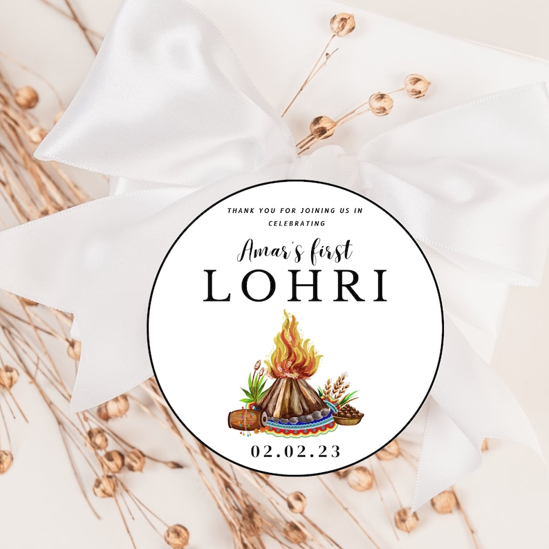 Lohri Printable Stickers / Tags | Round and Square Stickers OR Tags ...