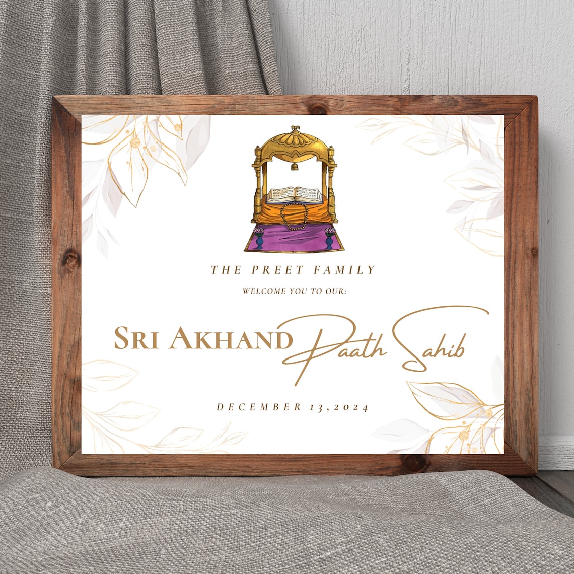 Sri Akhand Paath Welcome Sign Sikh Welcome Sign Digital - Etsy