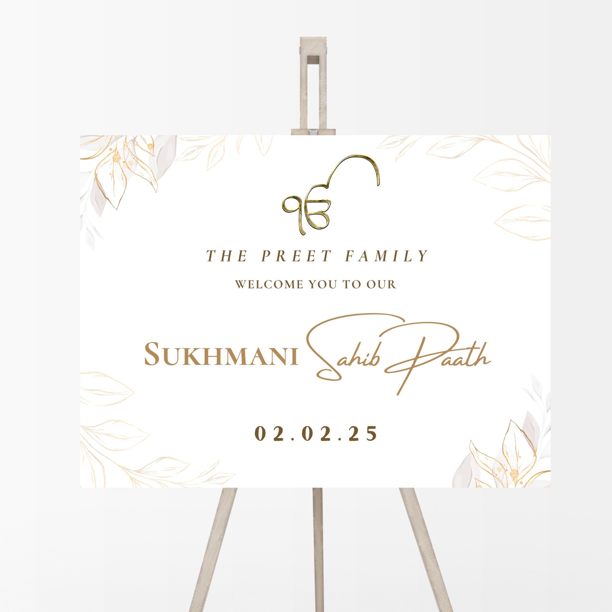 Sukhmani Sahib Paath Welcome Sign | Sikh Welcome Sign | Digital ...