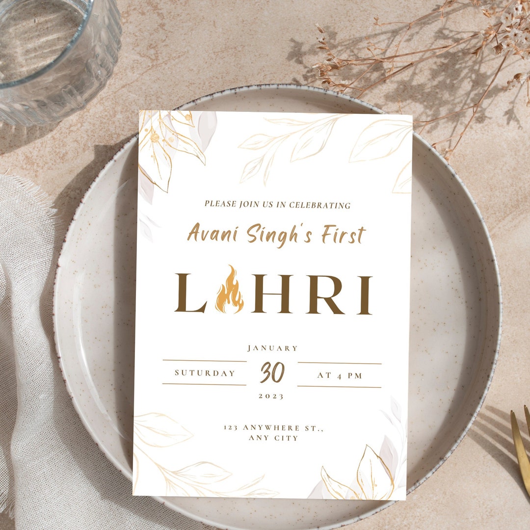 Lohri Invitation | Lohri Celebration | Editable DIY | Digital Download ...
