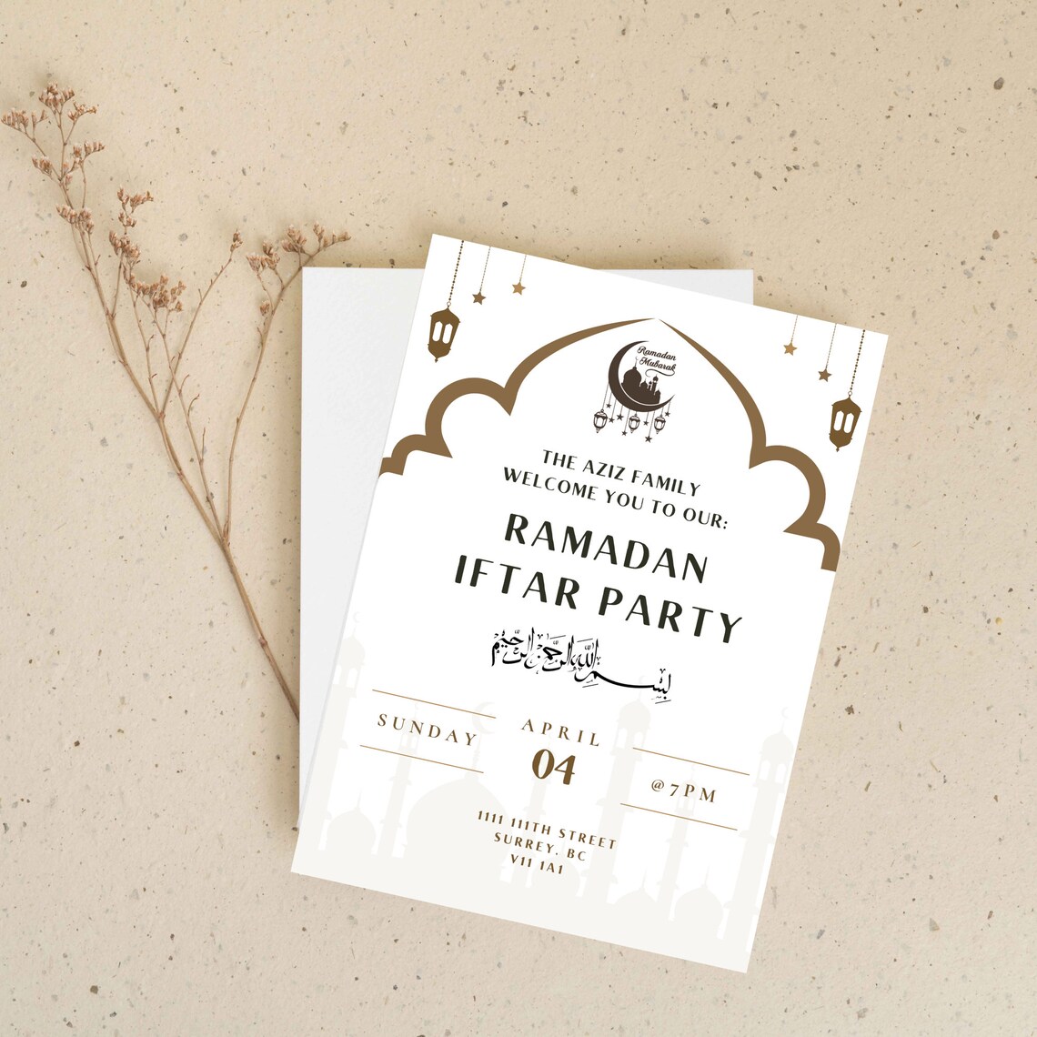Ramadan Iftar Dinner Invitation | Iftar Invite | Digital Card ...
