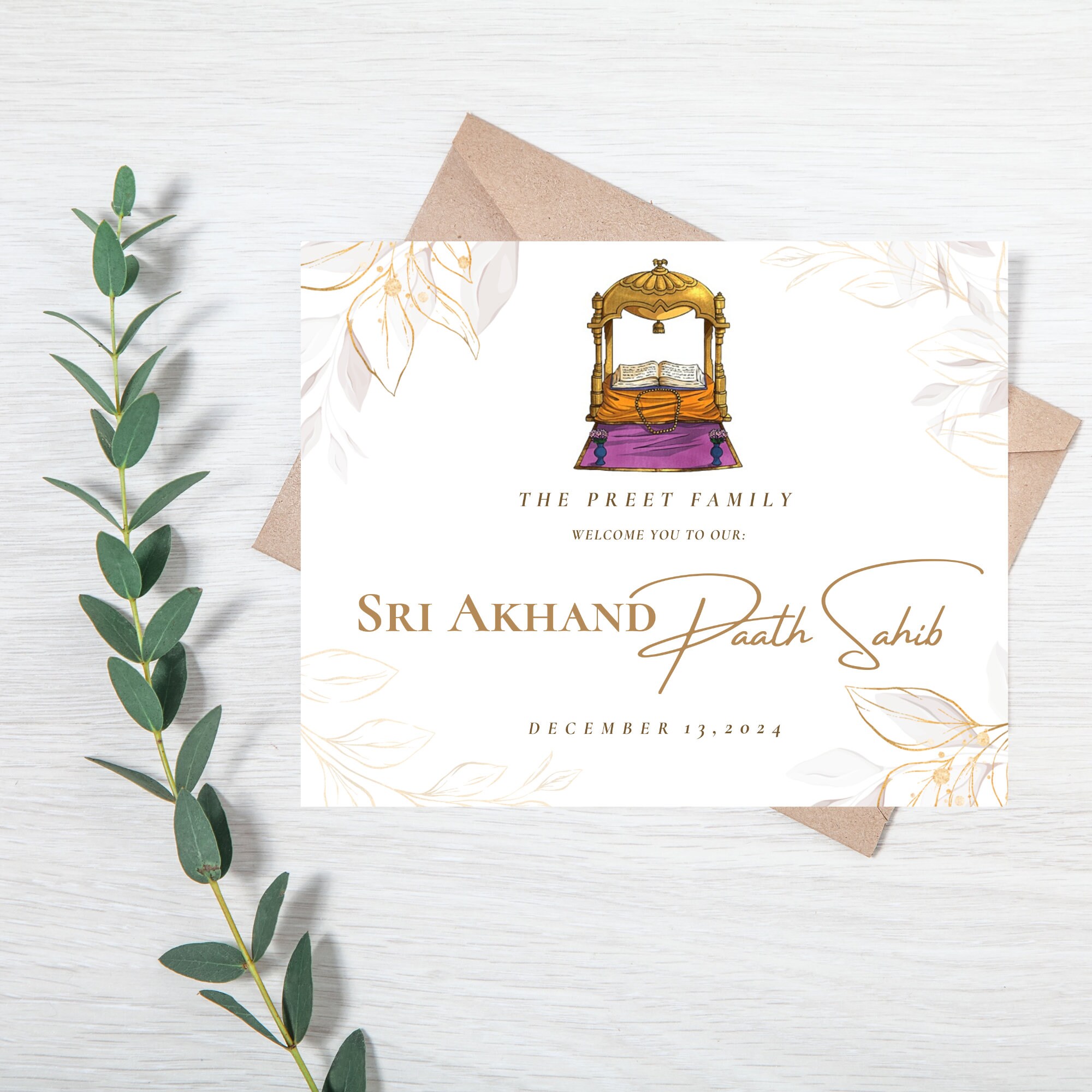 Sri Akhand Paath Welcome Sign | Sikh Welcome Sign | Digital, Editable ...