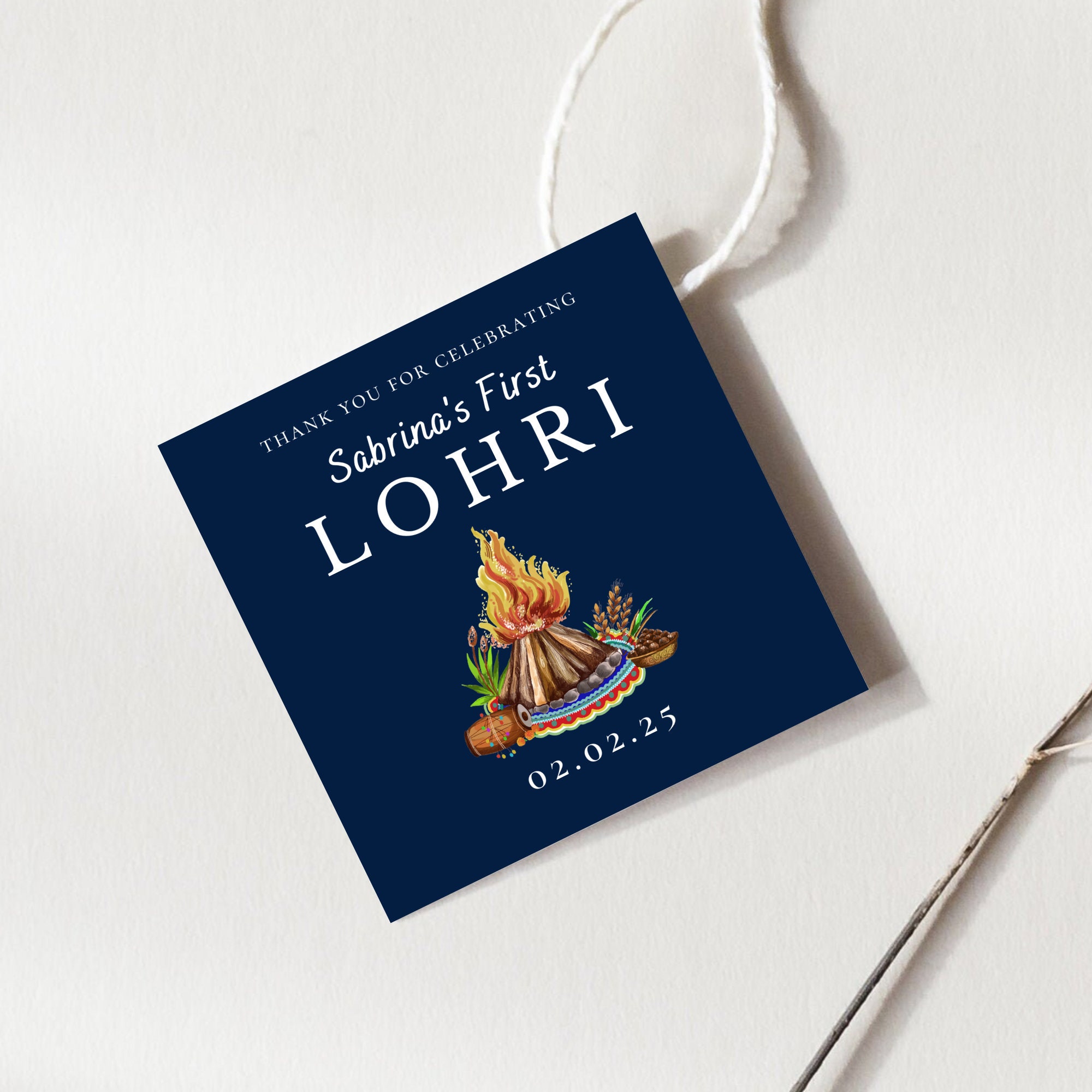 Lohri Printable Sticker / Tag | Editable DIY | Digital Download ...
