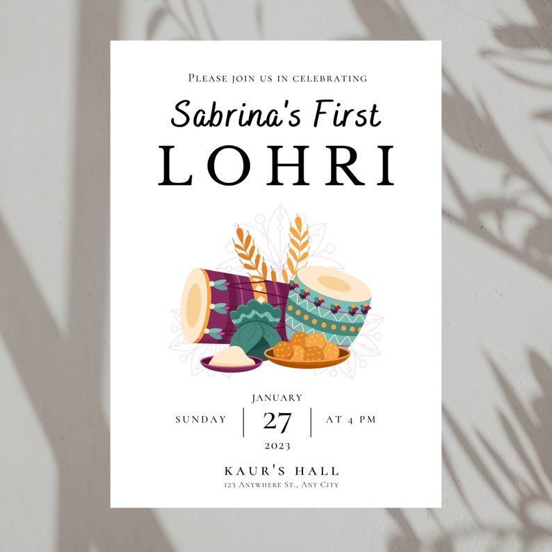 Lohri Invitation | Lohri Celebration | Editable DIY | Digital Download ...