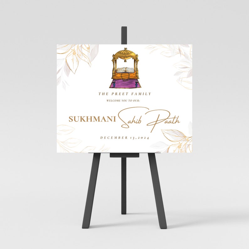 Sukhmani Sahib Welcome Sign | Sikh Welcome Sign | Digital, Editable ...