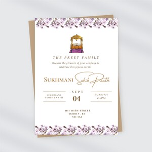 Sukhmani Sahib Paath Invitation | Sikh Invitations | Digital, Editable ...