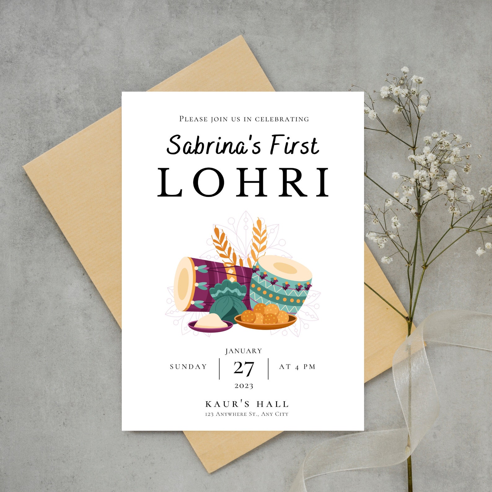 Lohri Invitation Lohri Celebration Editable DIY Digital Download ...