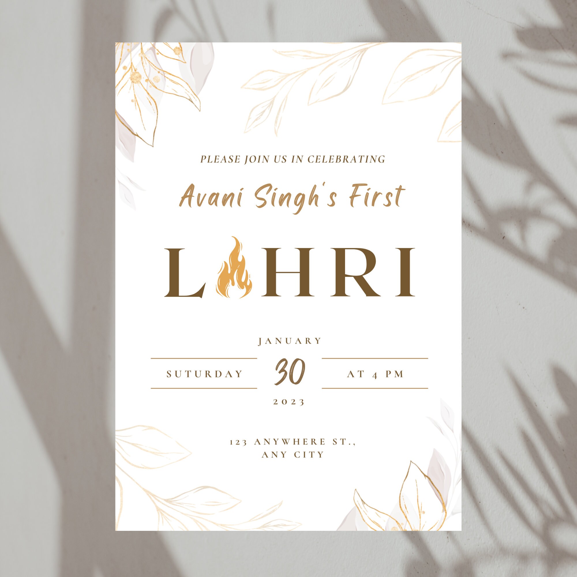 Lohri Invitation | Lohri Celebration | Editable DIY | Digital Download ...