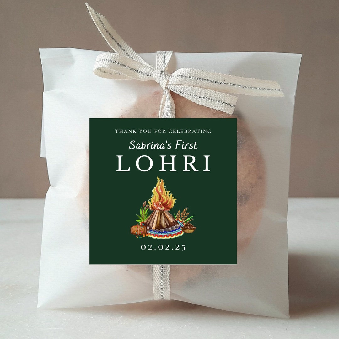 Lohri Gift Tag / Sticker | Lohri Celebration | Editable DIY | Digital ...