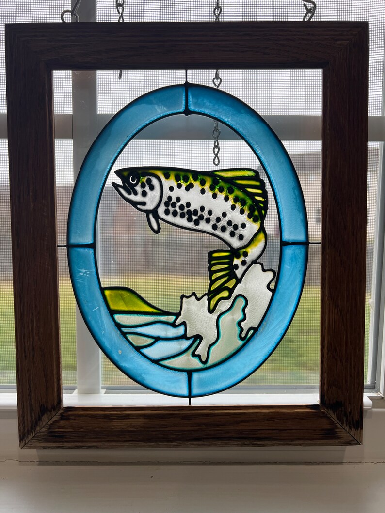Bass Fishing Stained Glass Frame - Etsy