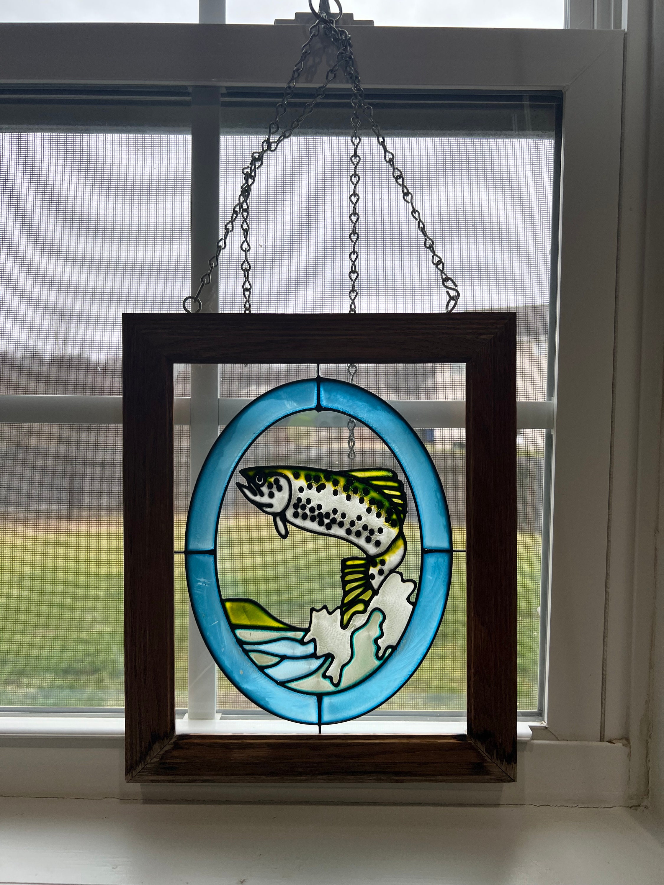 Bass Fishing Stained Glass Frame - Etsy