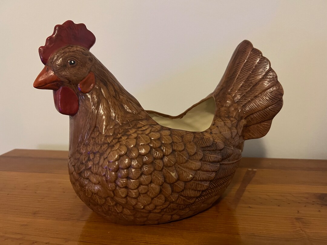 Ceramic Chicken Planter - Etsy