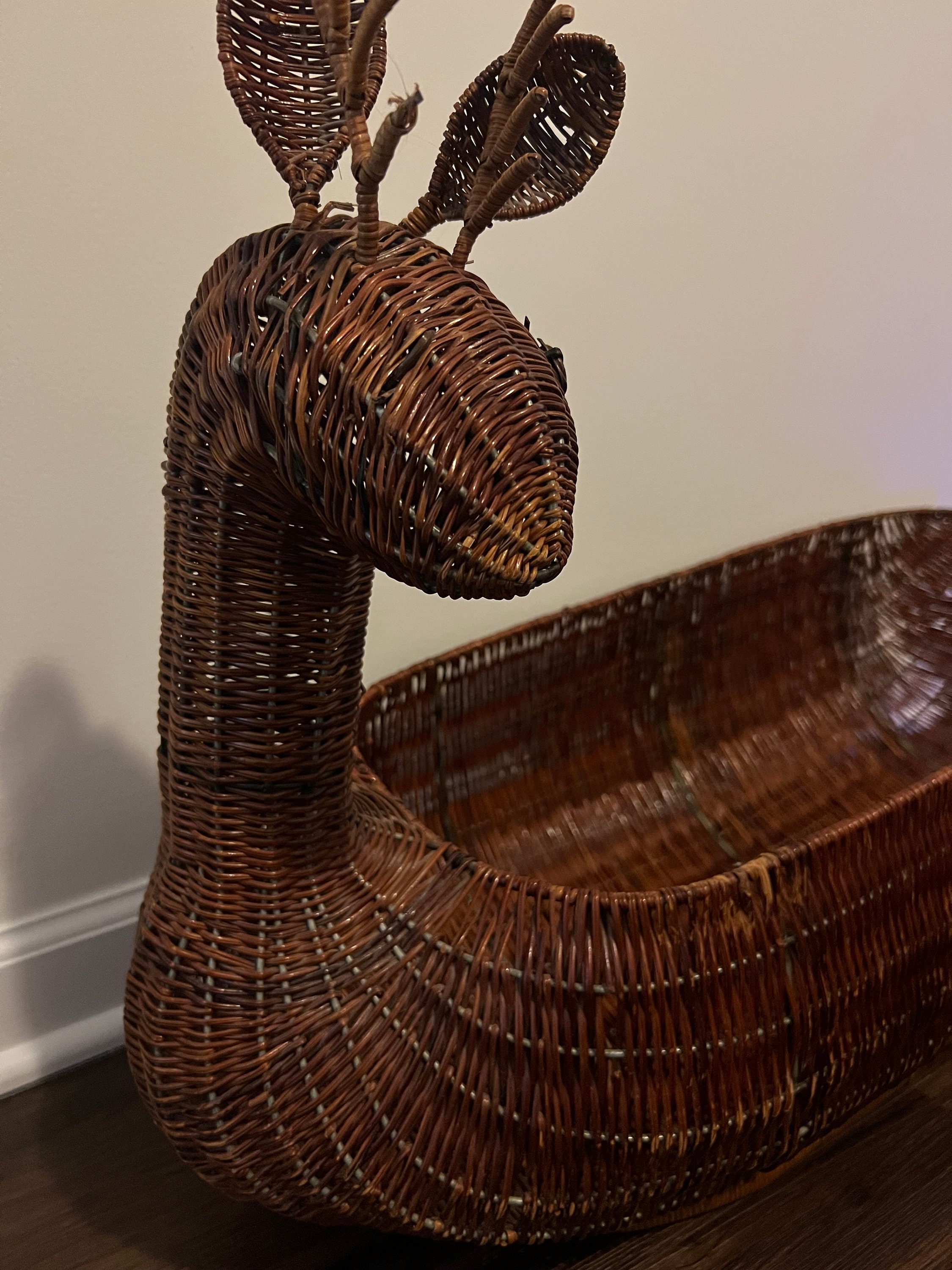Extra Large Wicker Deer Basket - Etsy