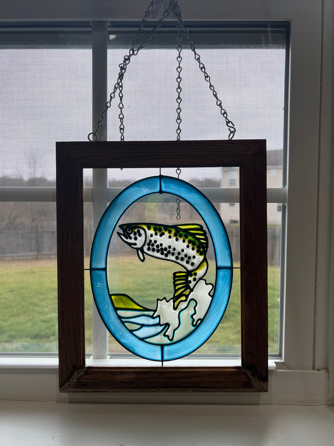 Bass Fishing Stained Glass Frame - Etsy
