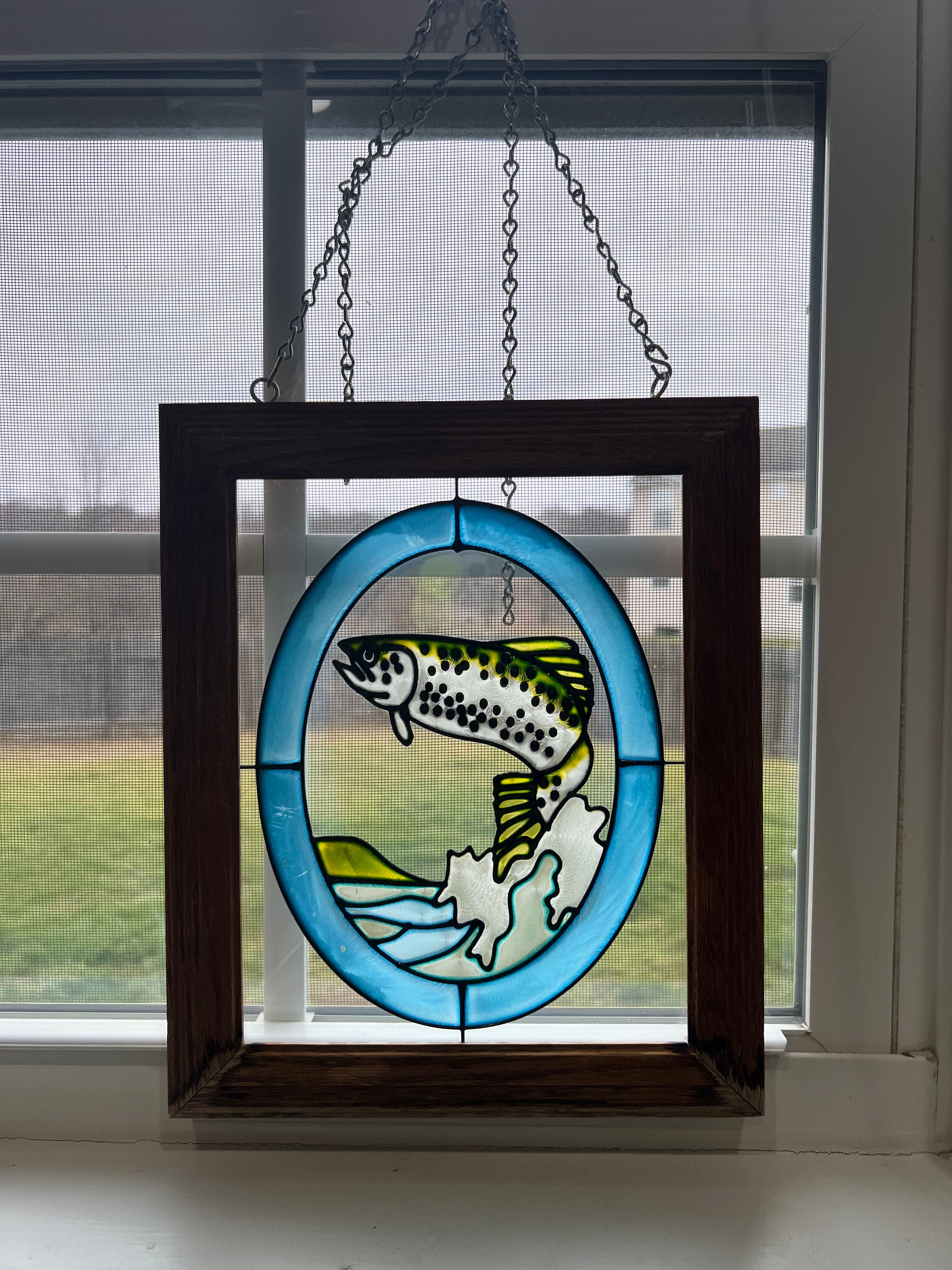 Bass Fishing Stained Glass Frame - Etsy