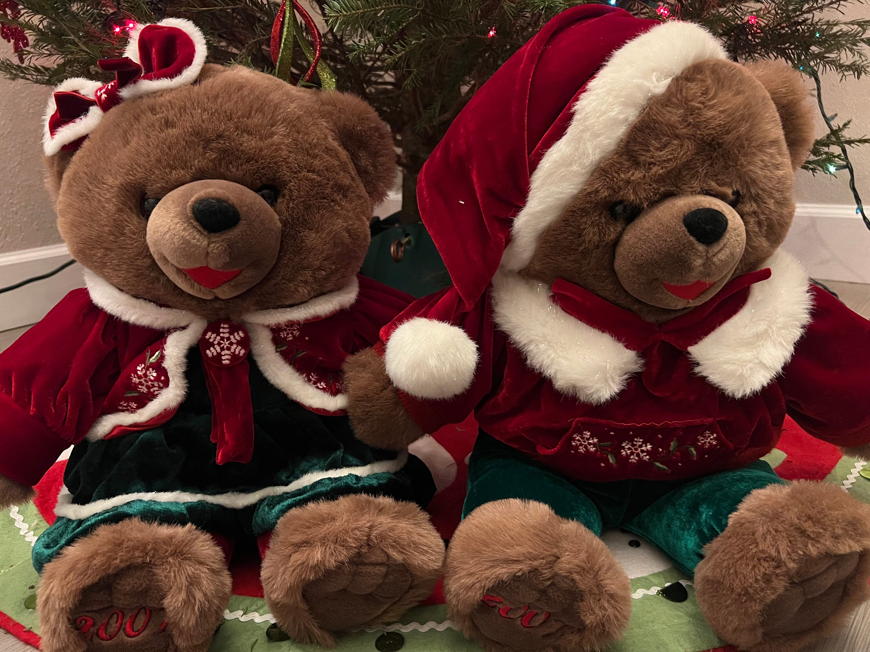 2007 and 2005 Velvet Dressed Christmas Teddy Bears - Etsy