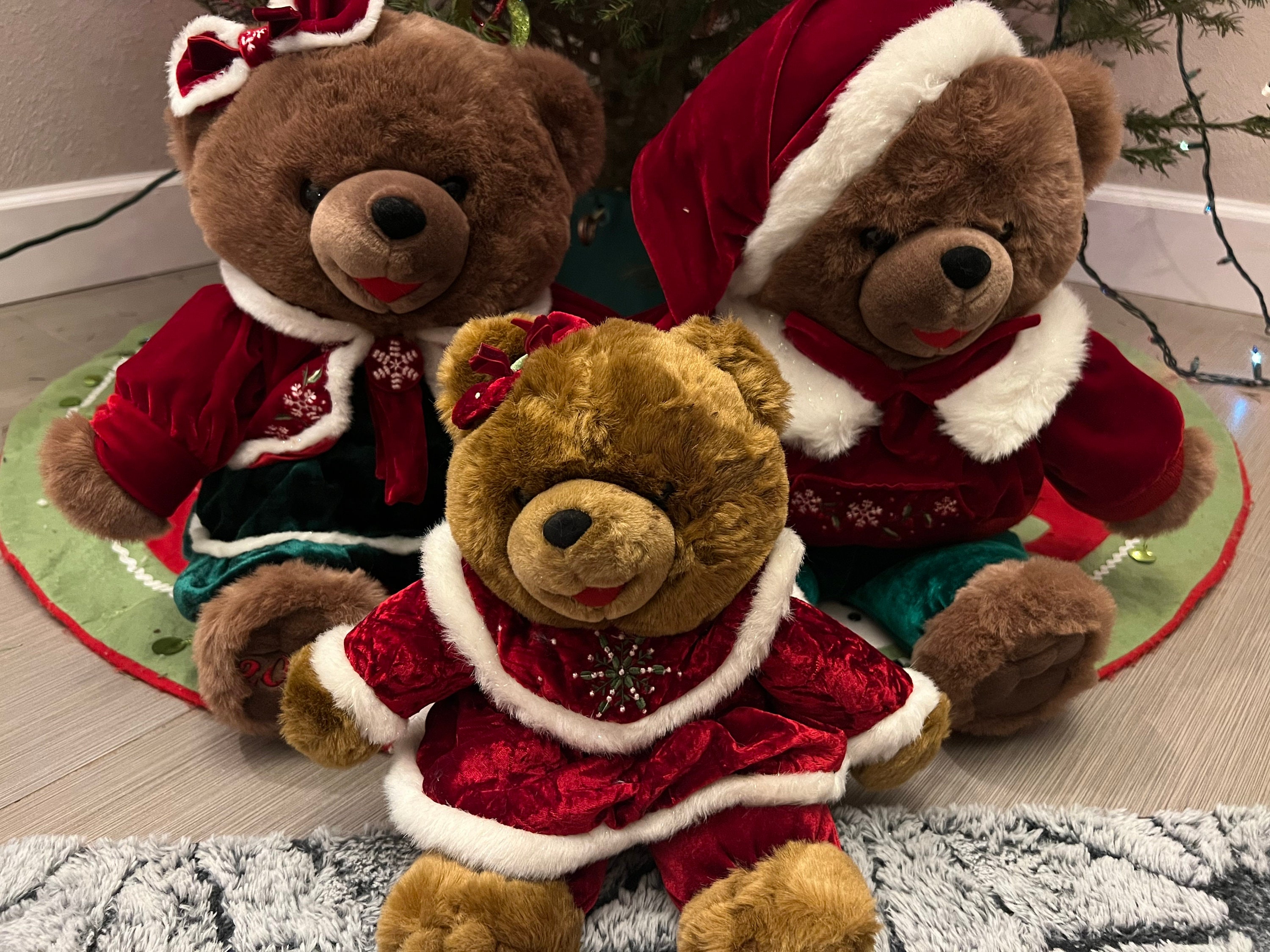 2007 and 2005 Velvet Dressed Christmas Teddy Bears - Etsy