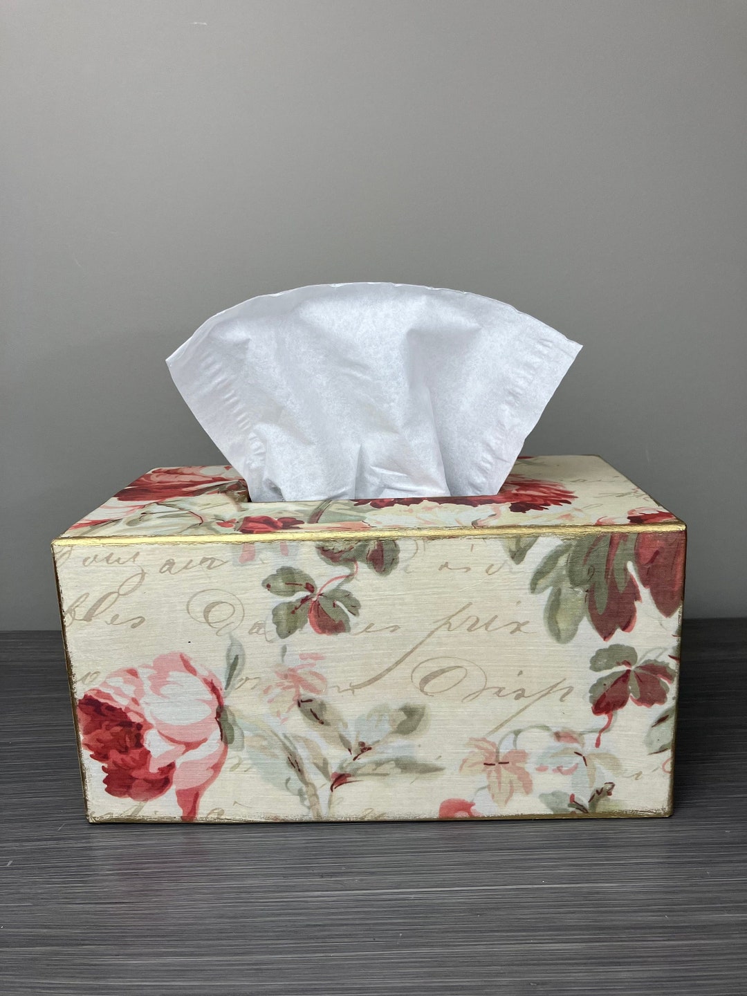 Vintage Wooden Rectangular Tissue Box Cover upcycled Box - Etsy