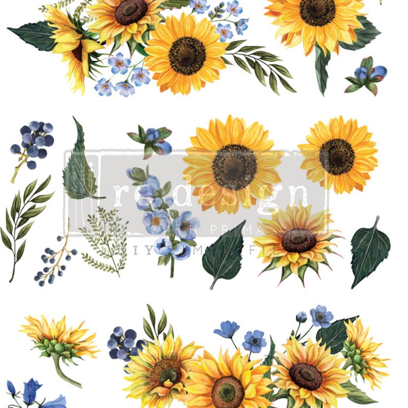 Sunflower Rub on Transfer - Etsy