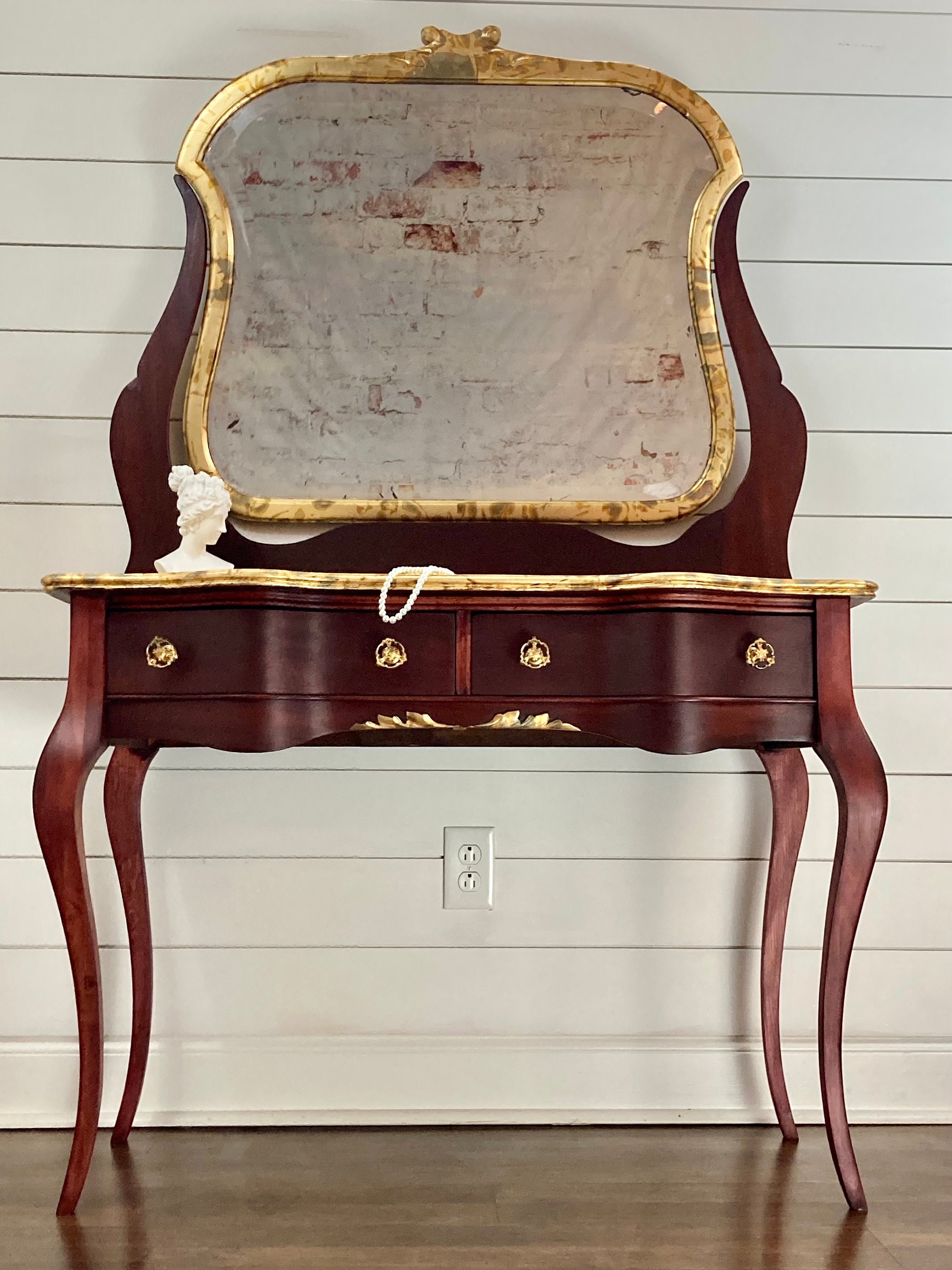 Antique Dressing Table Vanity With Mirror - Etsy