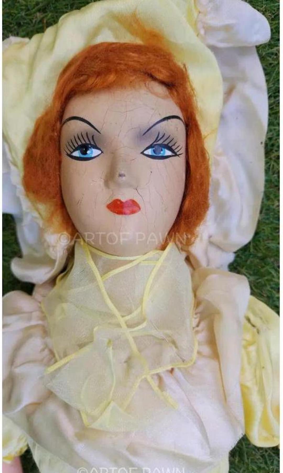 Antique French Boudoir Doll Hand PAINTED EYES & LIPS Rare French Doll ...