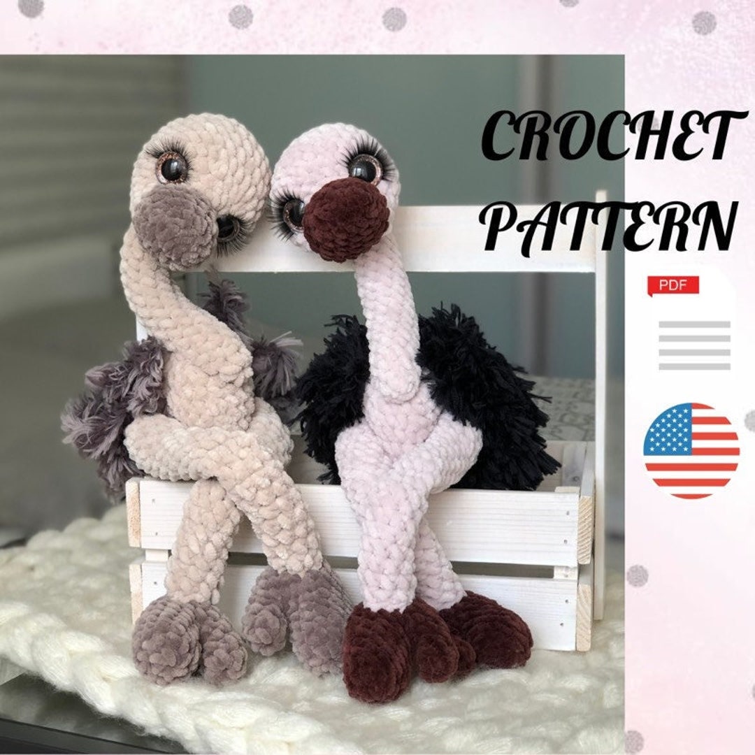 Crochet Pattern Ostrich PDF Tutorial - Amigurumi Ostrich - Crochet ...
