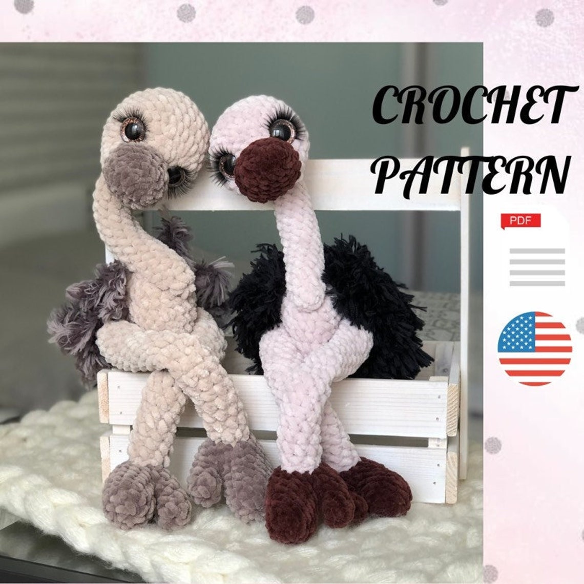 Crochet Pattern Ostrich PDF Tutorial Amigurumi Ostrich - Etsy