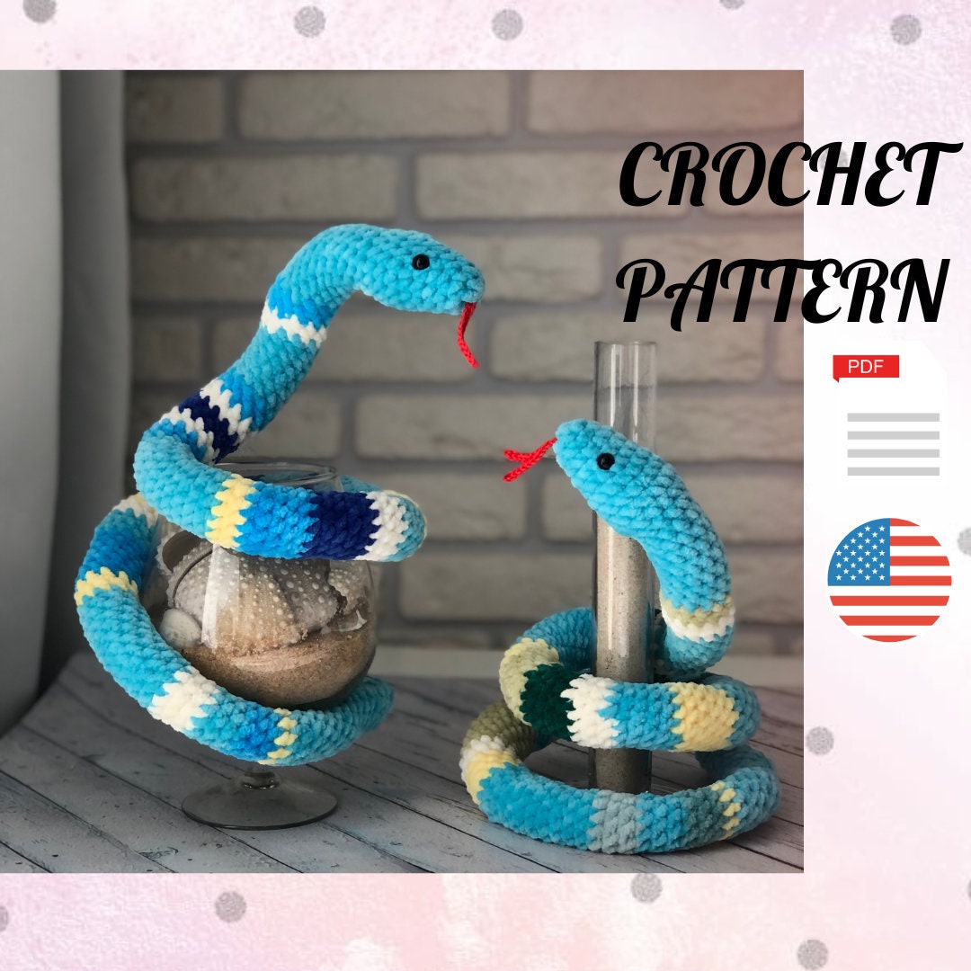 Crochet Pattern Snake PDF Tutorial - Amigurumi Snake - Crochet Pattern ...
