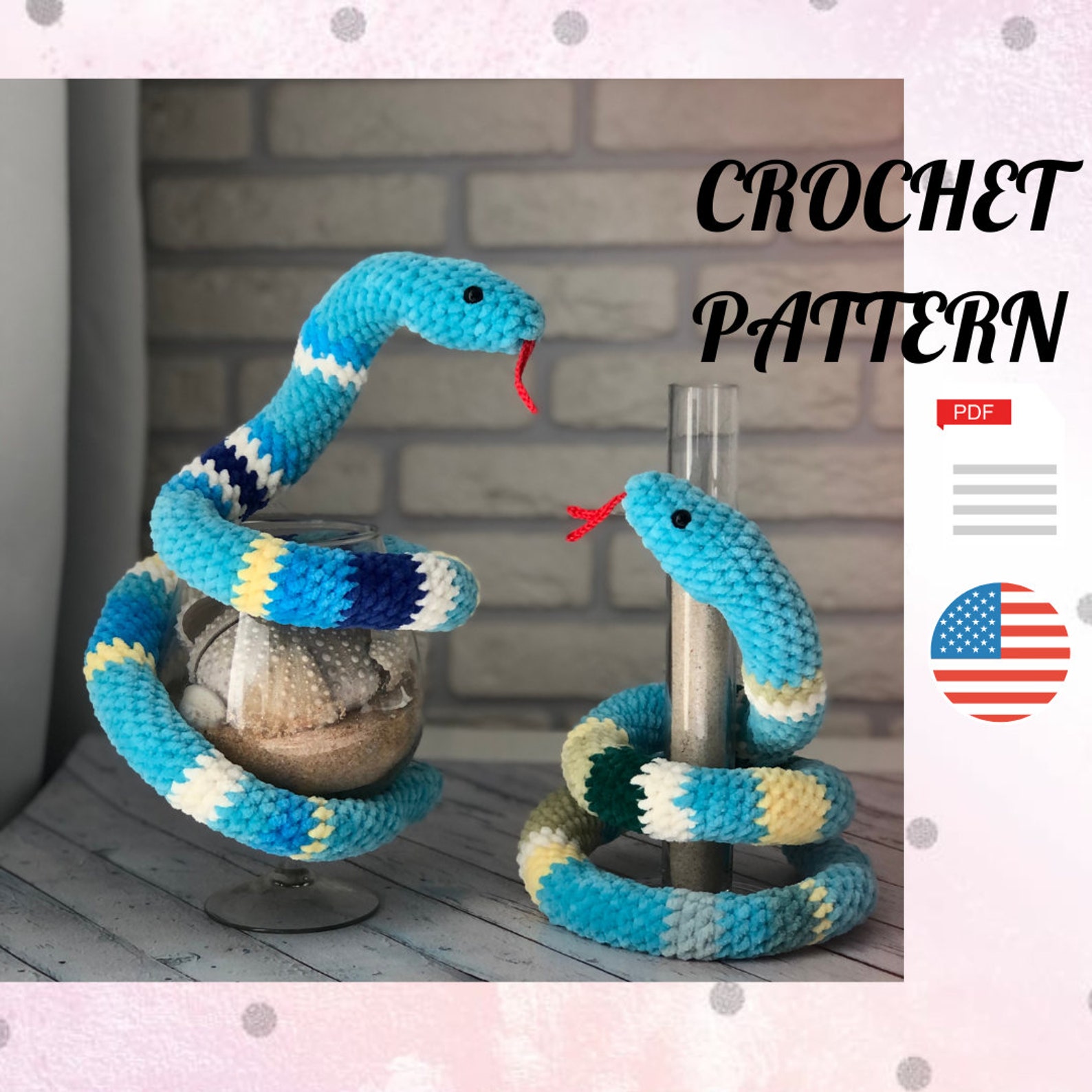 Crochet Pattern Snake PDF Tutorial Amigurumi Snake Crochet - Etsy