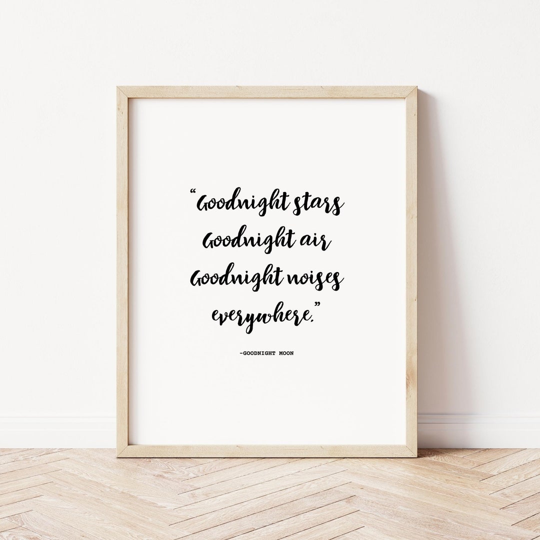 Goodnight Moon Nursery Print – Classic Children's Book Quote Wall Art ...