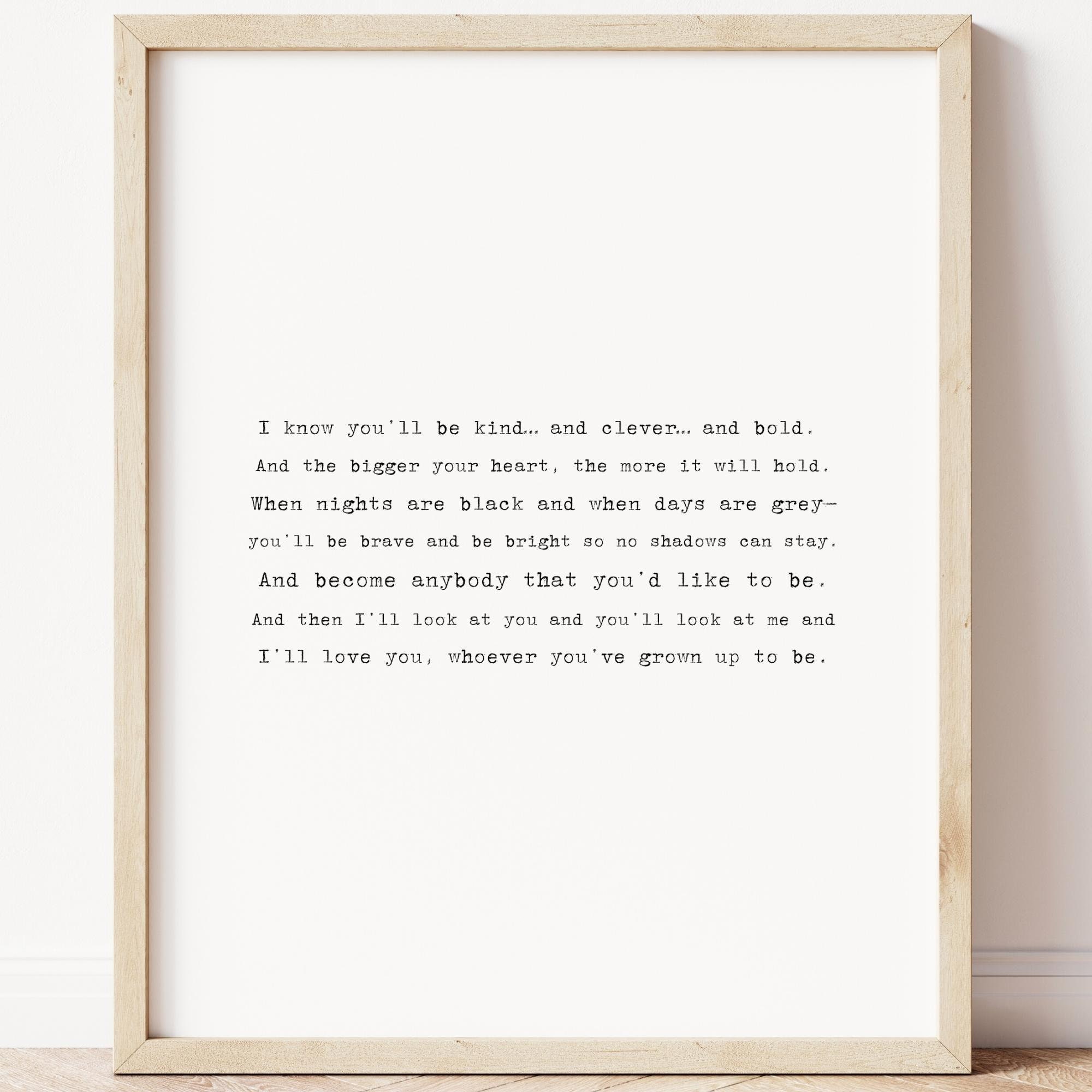 The Wonderful Things You Will Be Nursery Wall Art Quote, Digital ...