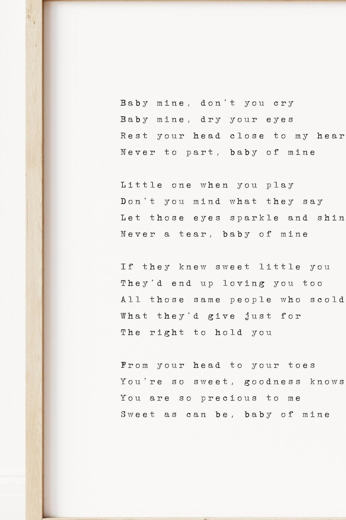 Dumbo Lullaby Nursery Wall Art Quote, Digital Download, Printable ...