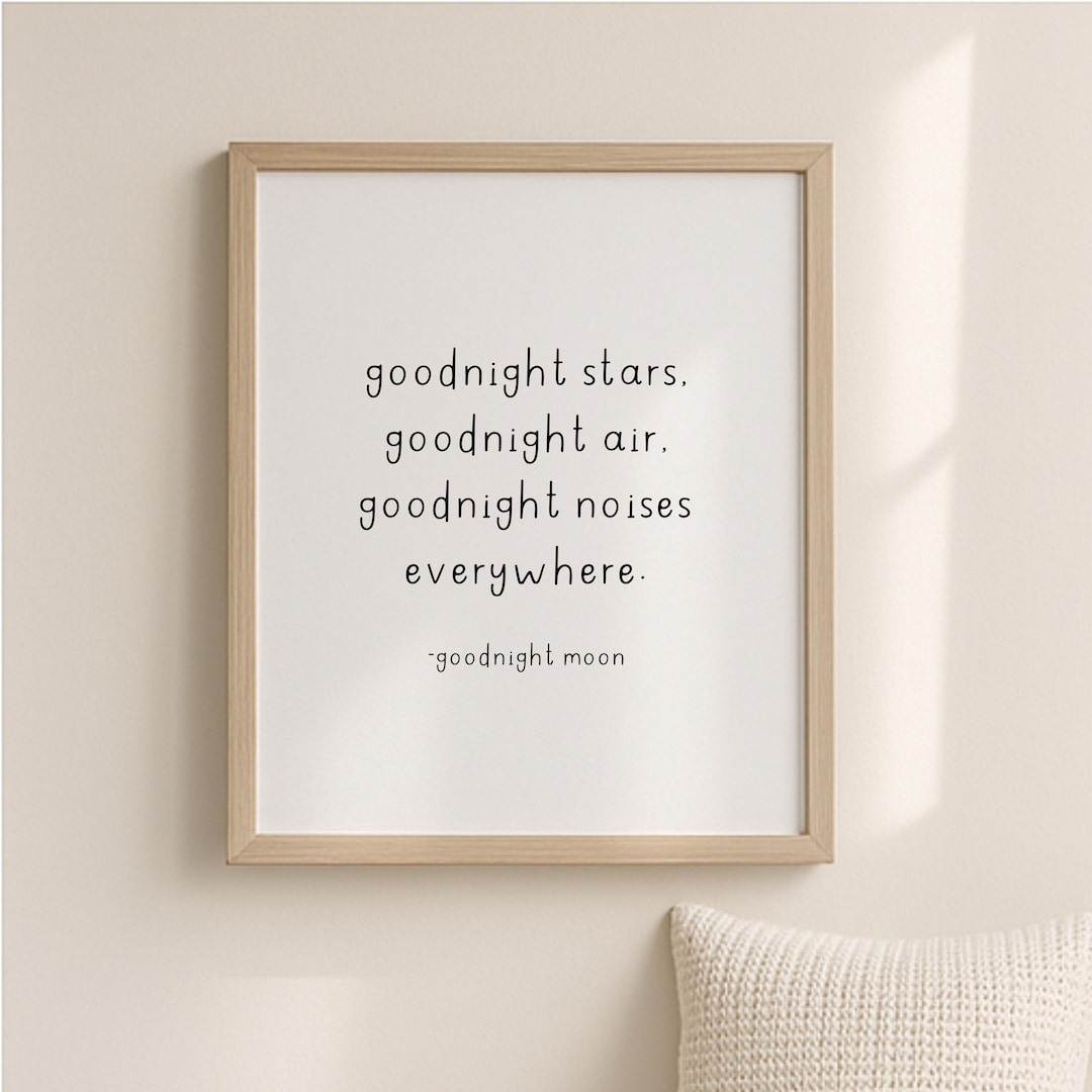 Goodnight Moon Nursery Print – Classic Children's Book Quote Wall Art ...