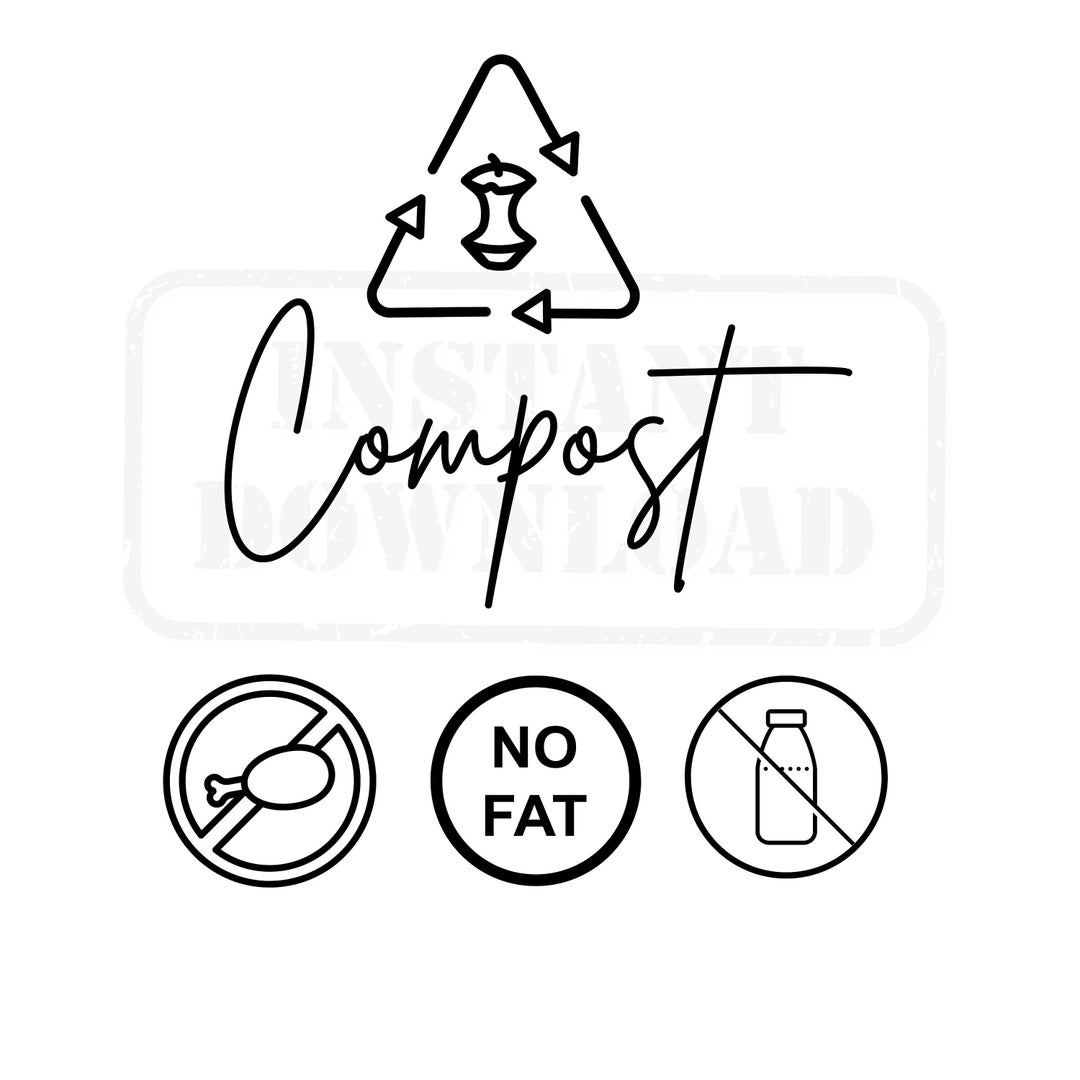 Compost Bin Trash & Recycling SVG - Etsy