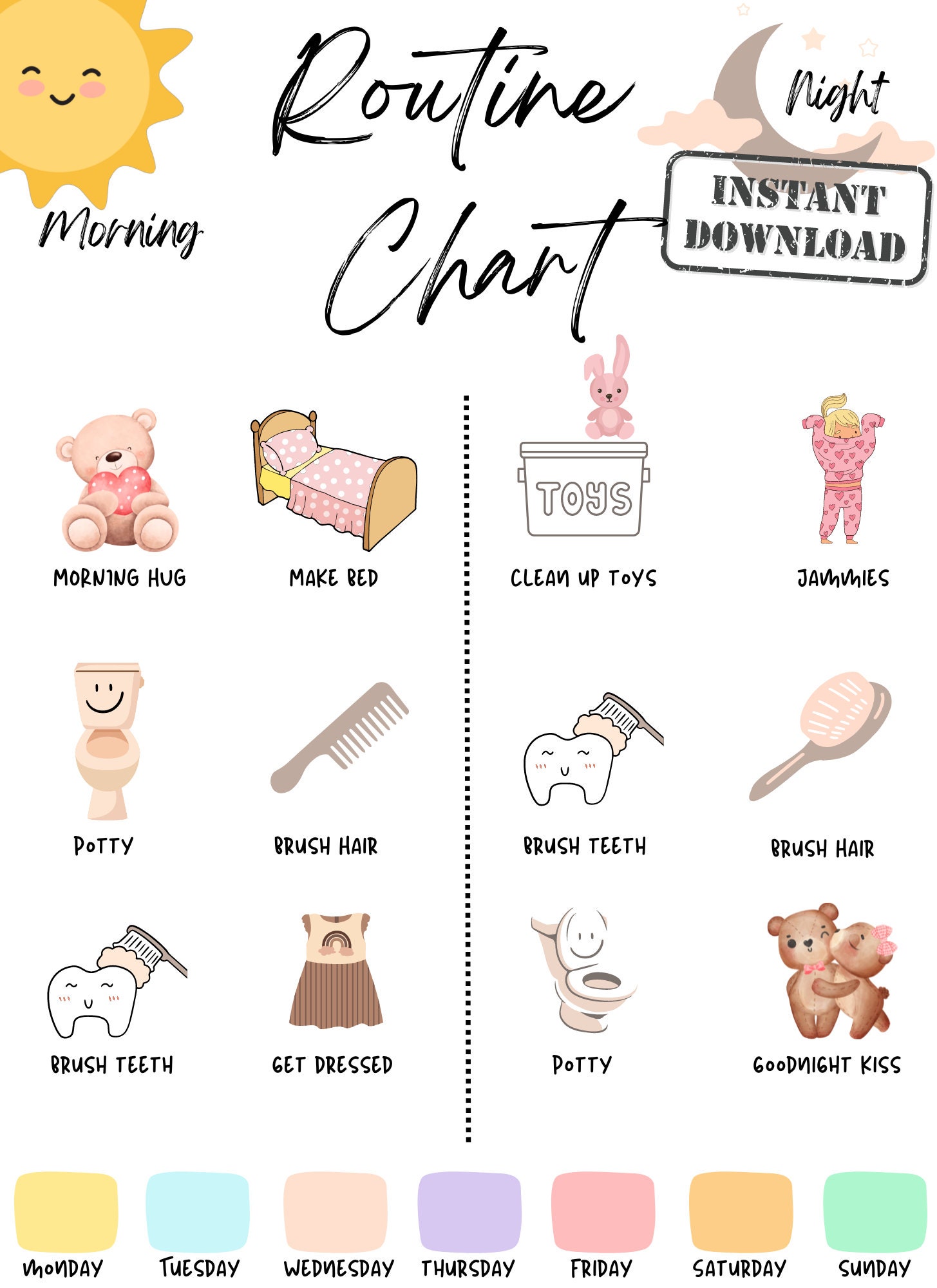 Routine Chart - Instant Download - Etsy