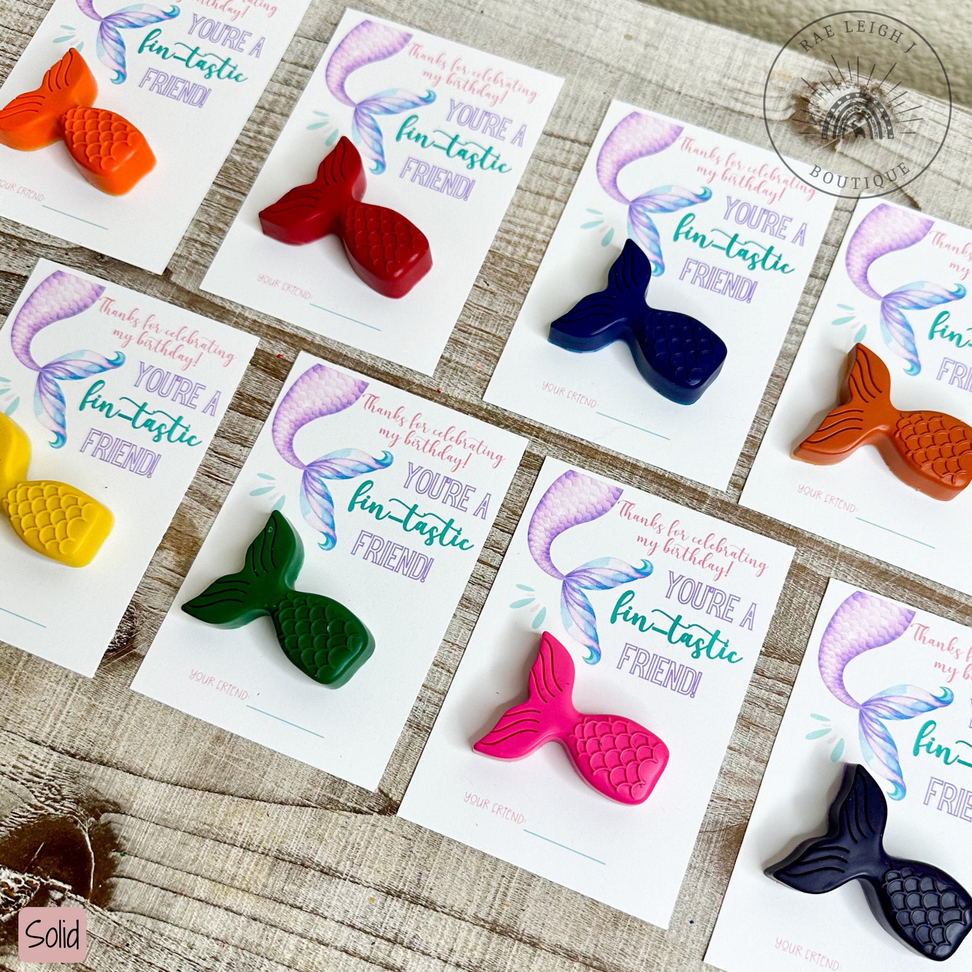 Mermaid Birthday Crayons | Class Crayon Valentines-class Gifts | Party ...