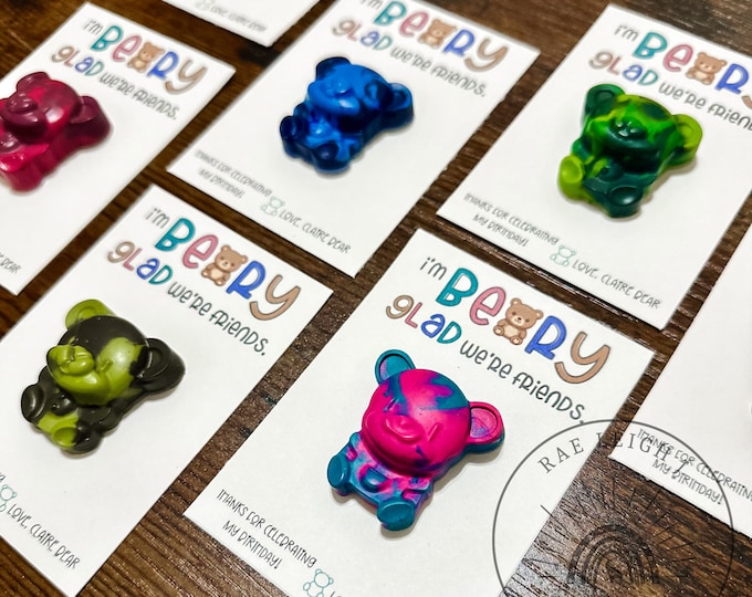 Bear Birthday Crayons | Class Crayon Valentines-class Gifts | Party ...